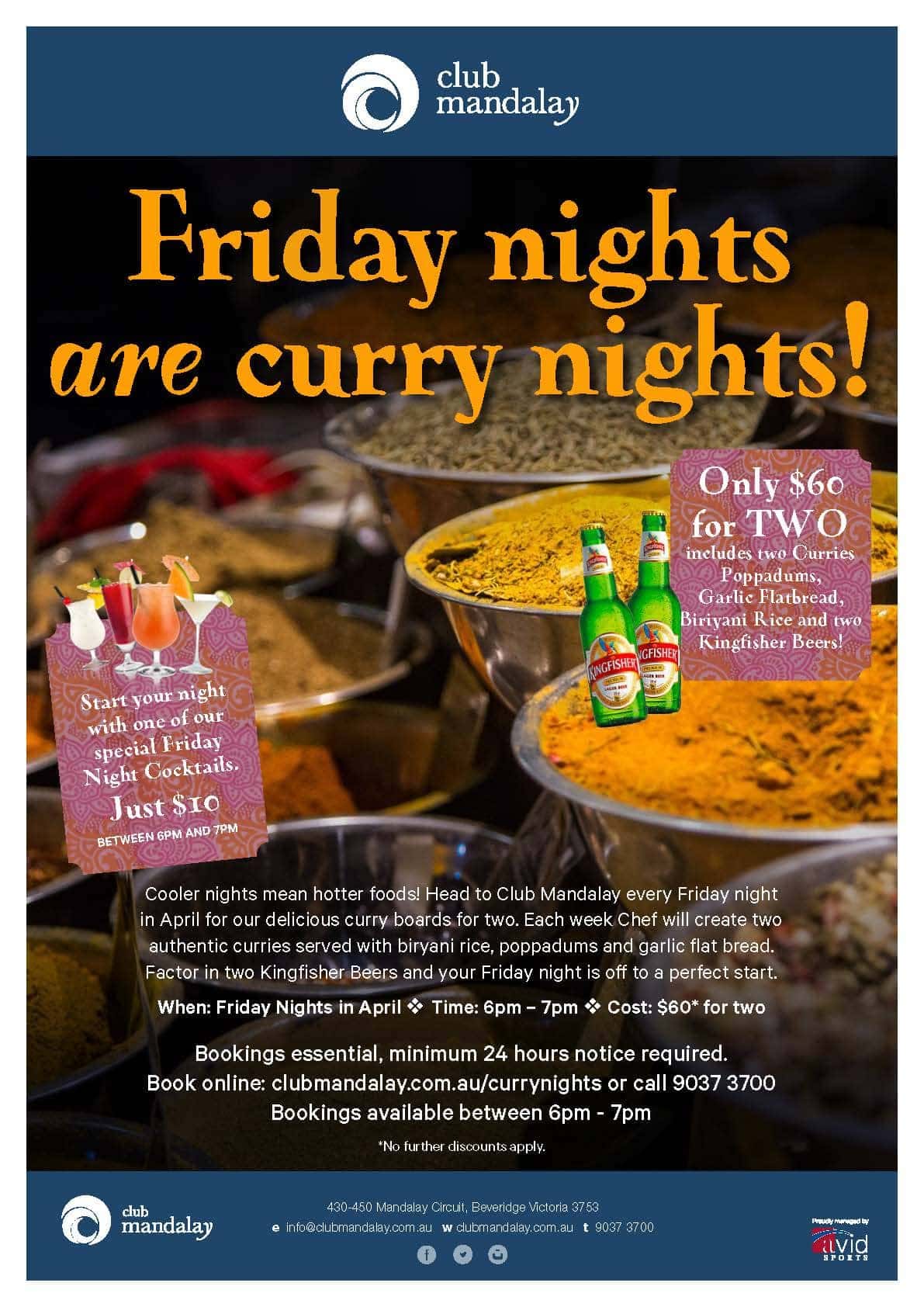 Curry Sensation – Fridays in April - Club Mandalay