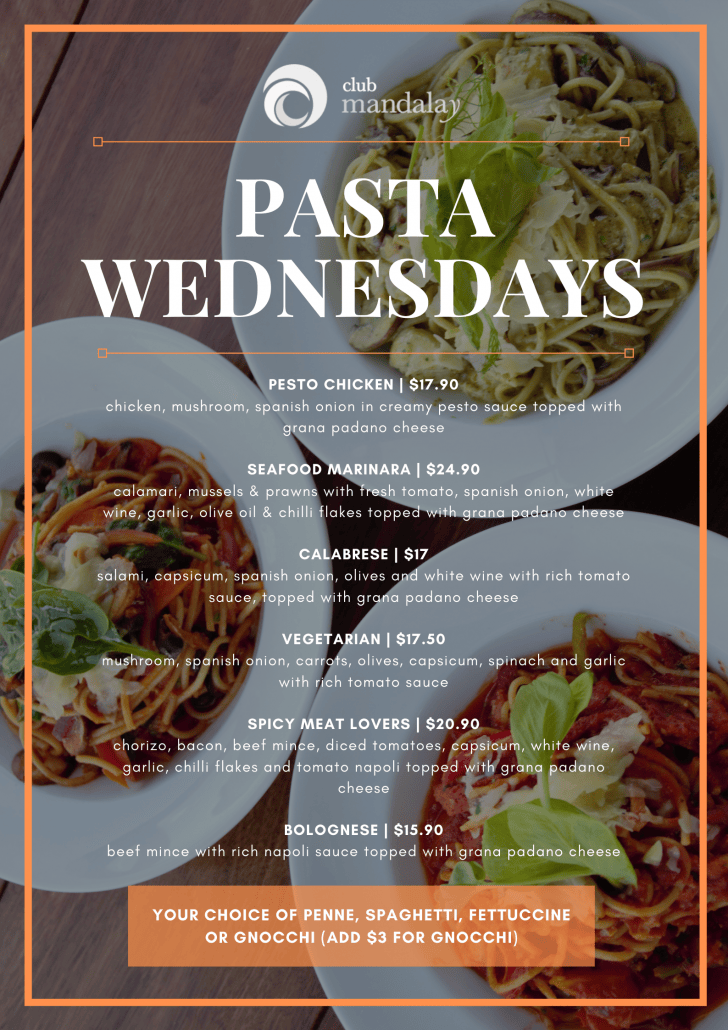 Pasta Wednesdays - Club Mandalay